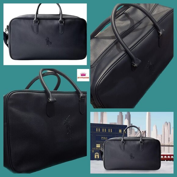 Polo Ralph Lauren | Bags | Ralph Lauren Polo Faux Leather Navy Blue Duffle Shoulder Carryon Gym ...